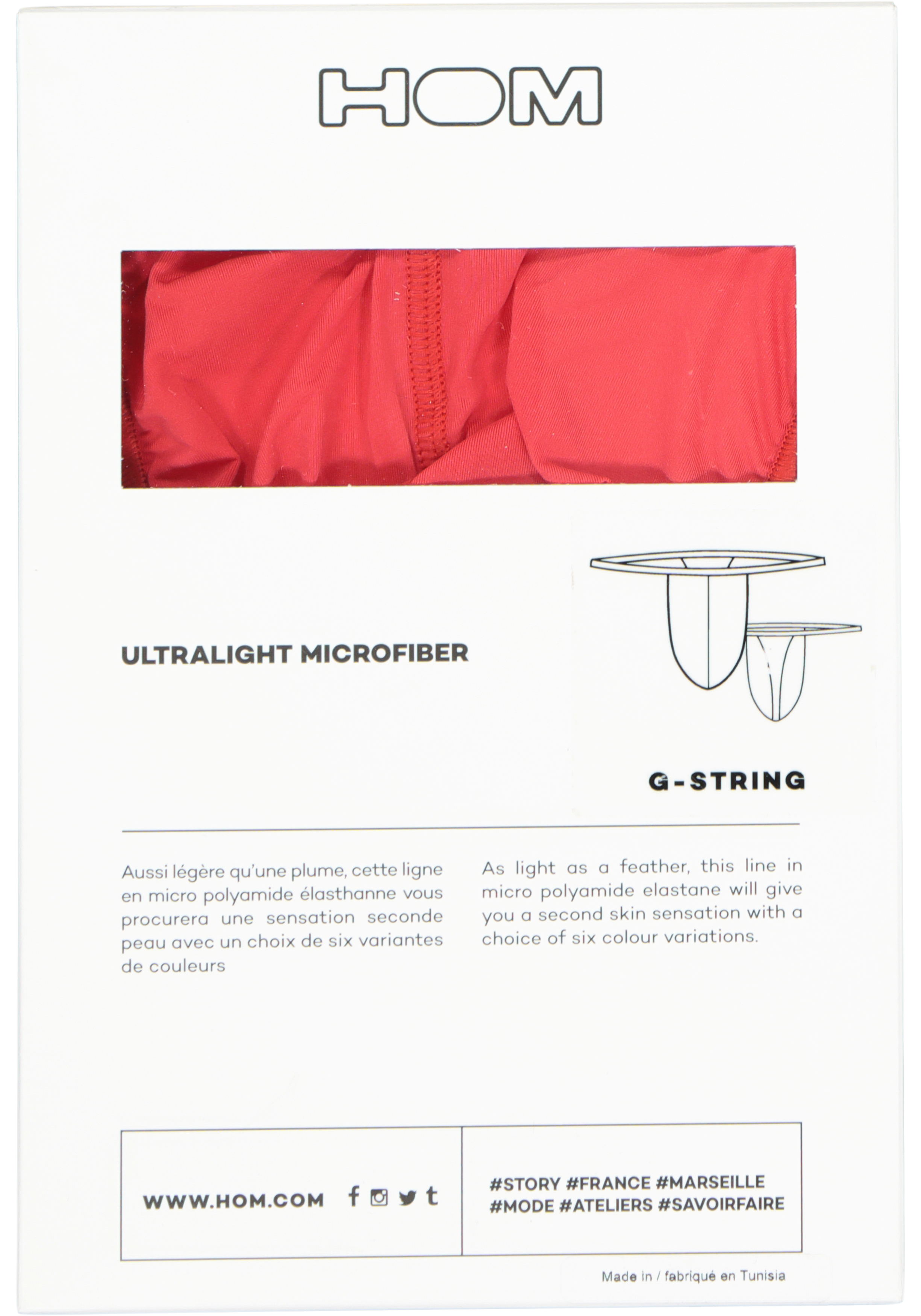HOM Plume g-string (1-pack), heren string, rood