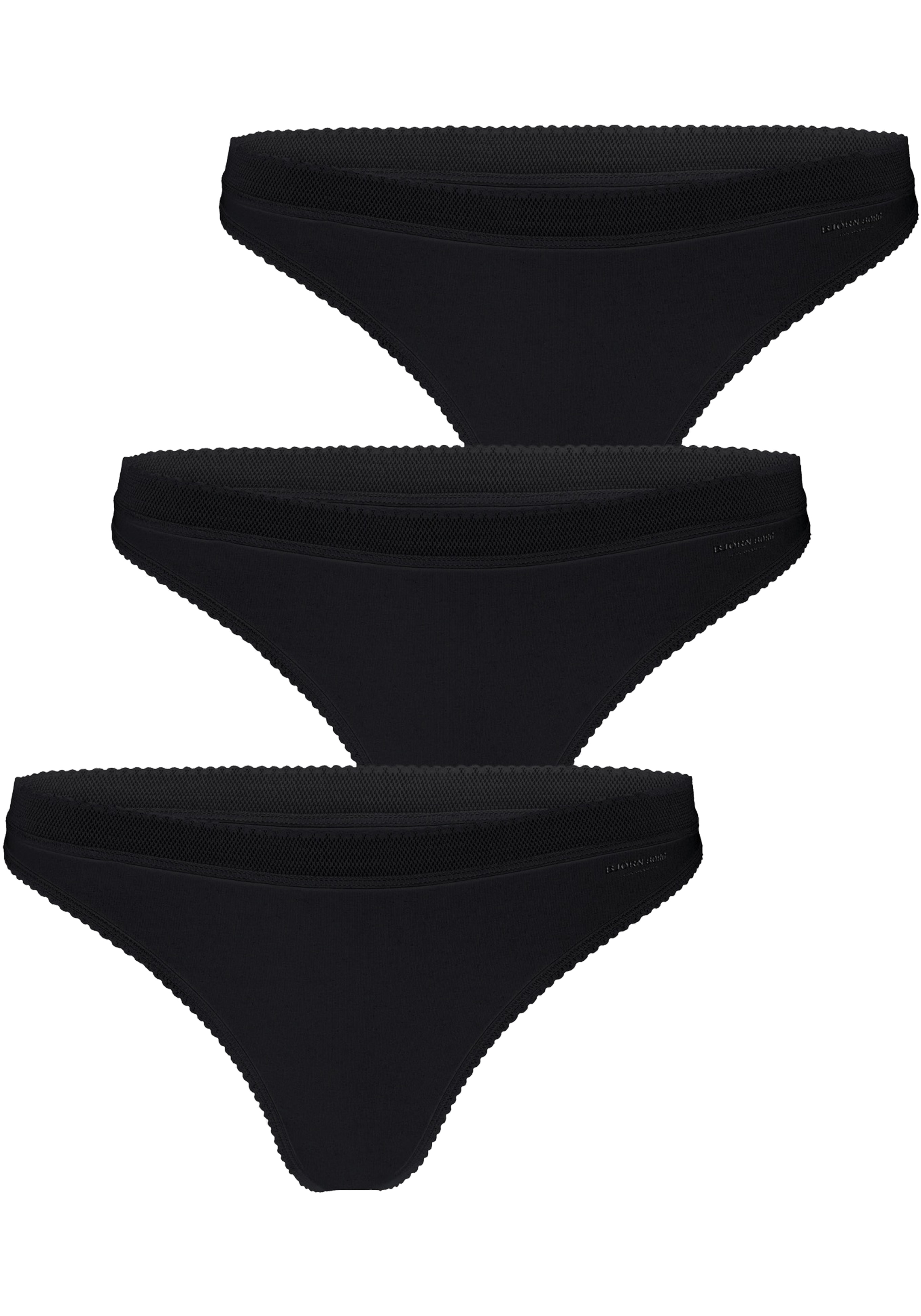 Bjorn Borg dames Core thong, string (3-pack), zwart Bjorn Borg dames Core thong, string (3-pack), zwart