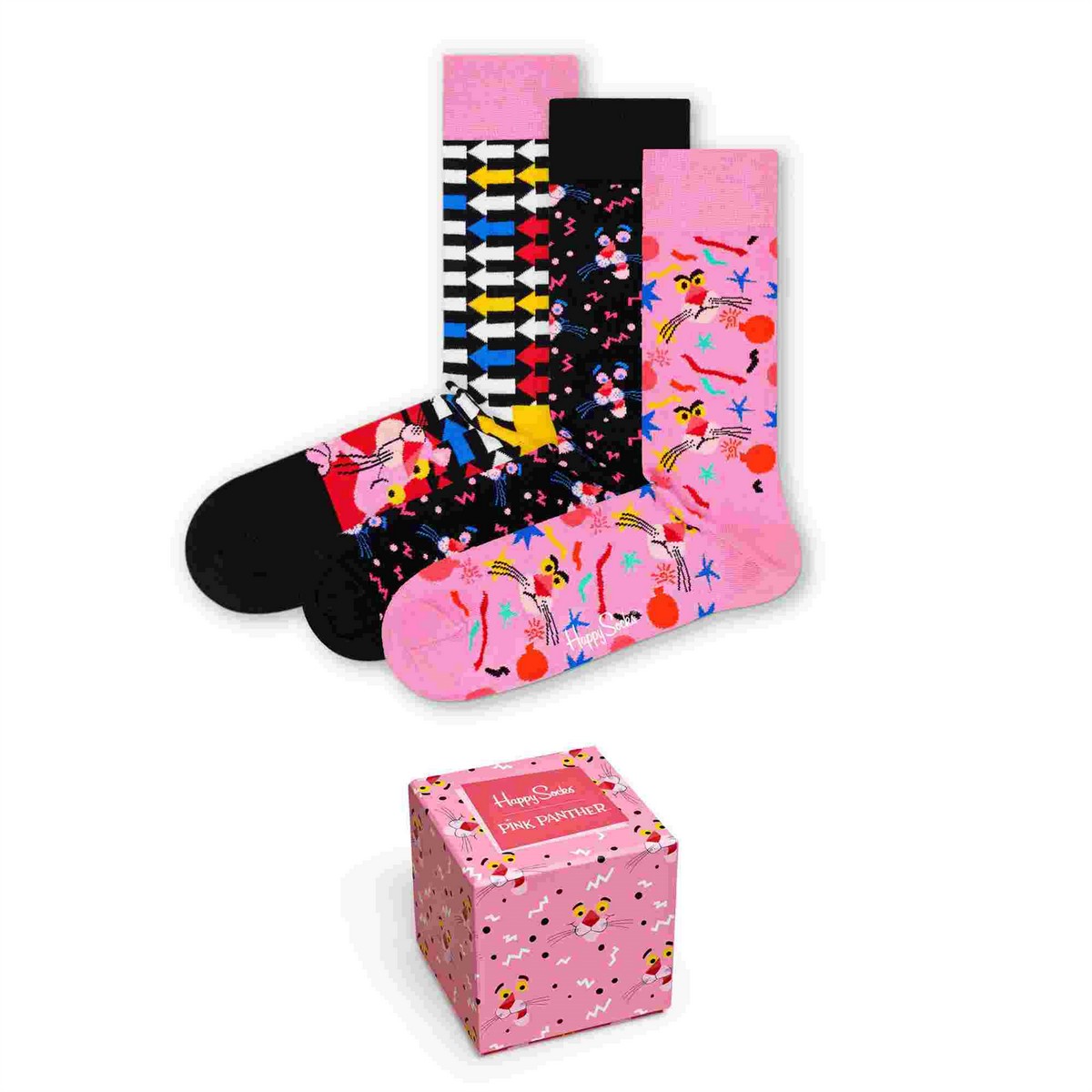 Happy Socks Pink Panther Sock Box (3-pack), unisex sokken