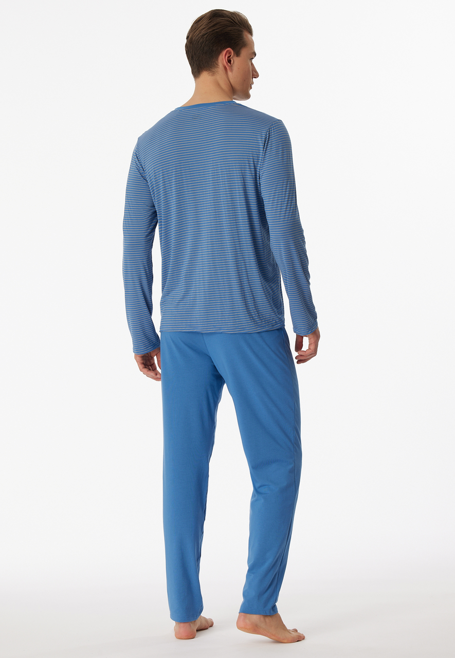 SCHIESSER Long Life Soft pyjamaset, heren pyjama lang modal V-hals ...