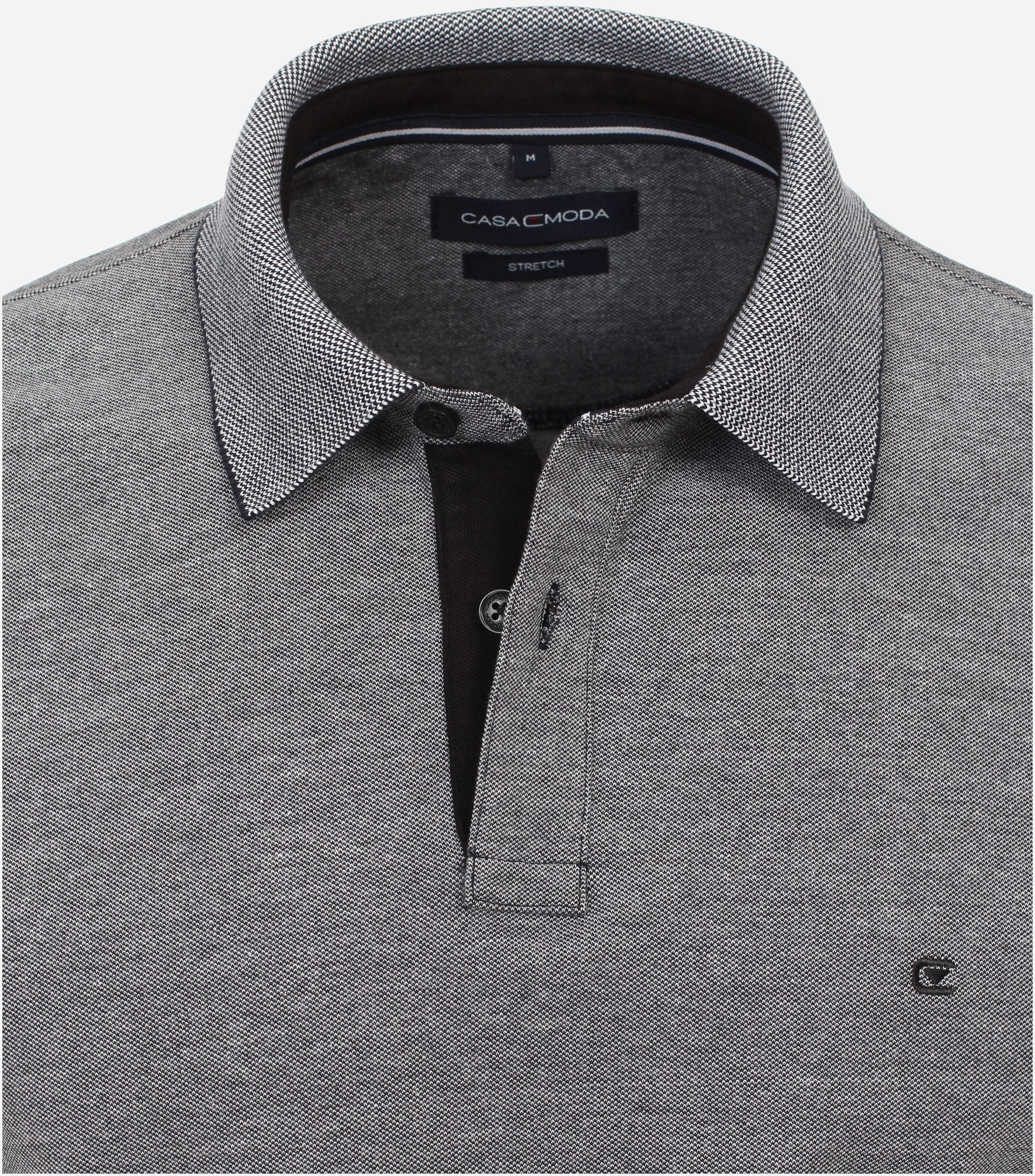 CASA MODA comfort fit heren polo, grijs