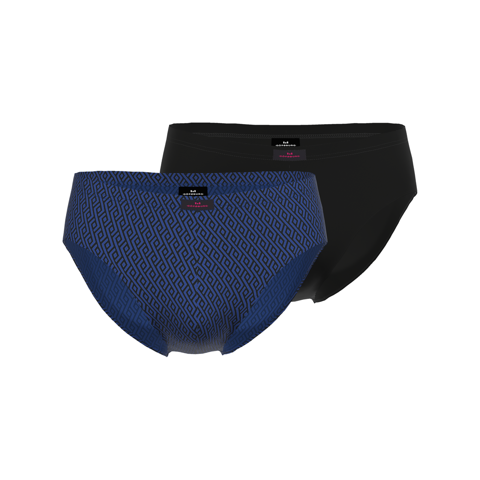 Gotzburg heren sport slip (2-pack), donkerblauw mini dessin