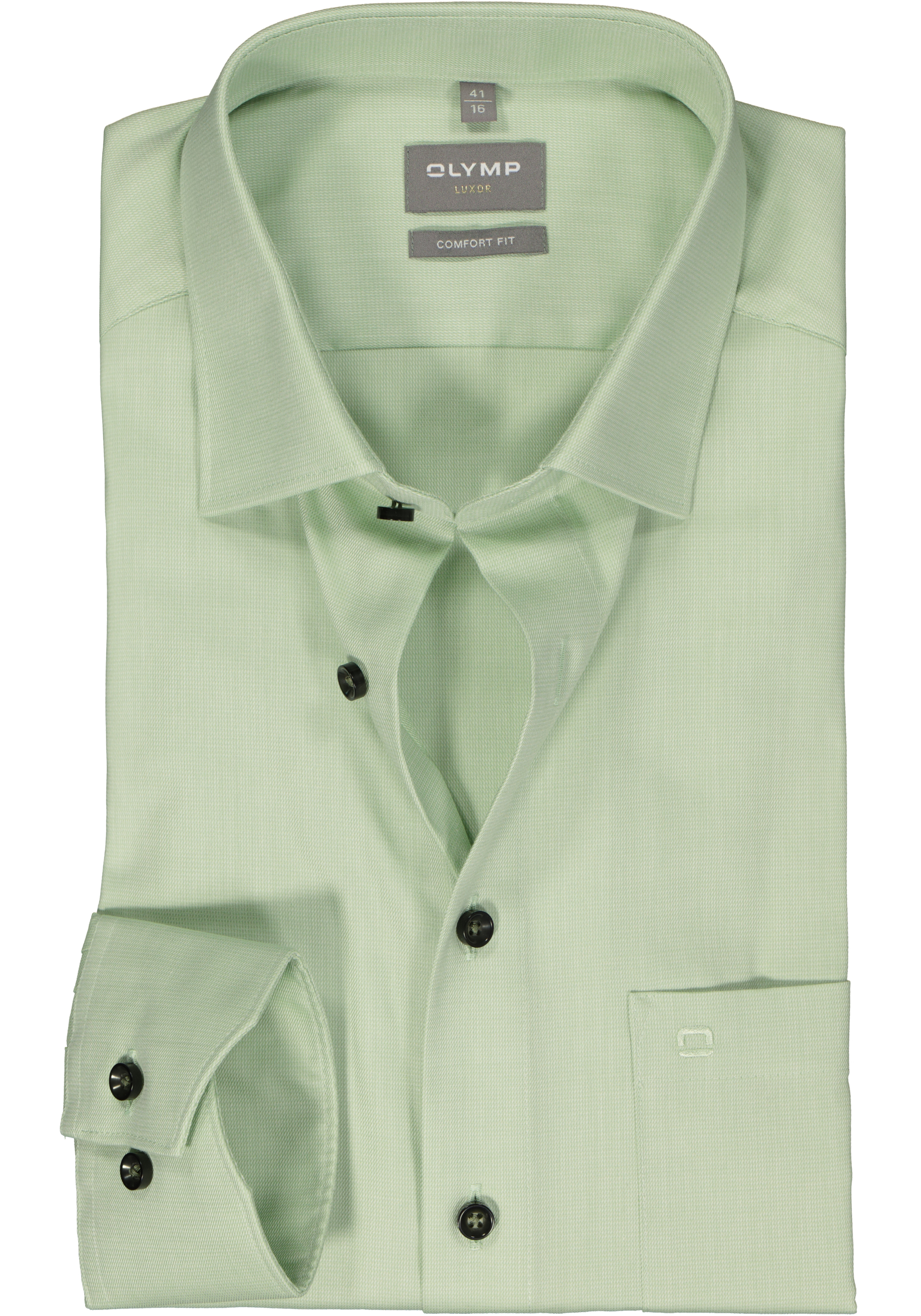 OLYMP comfort fit overhemd, structuur, groen