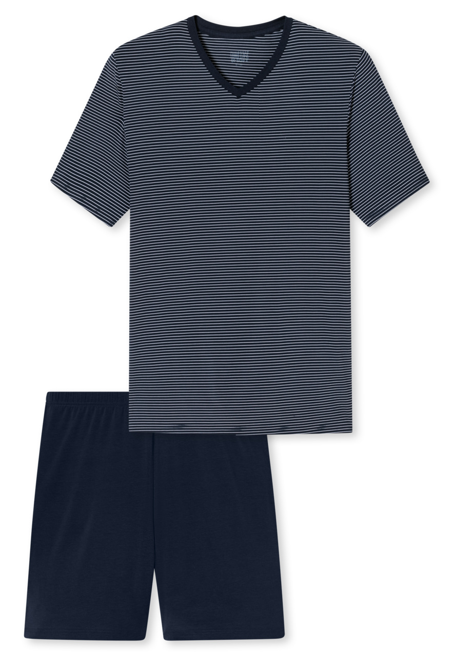 SCHIESSER Long Life Soft shortamaset, heren pyjama shortama modal V ...