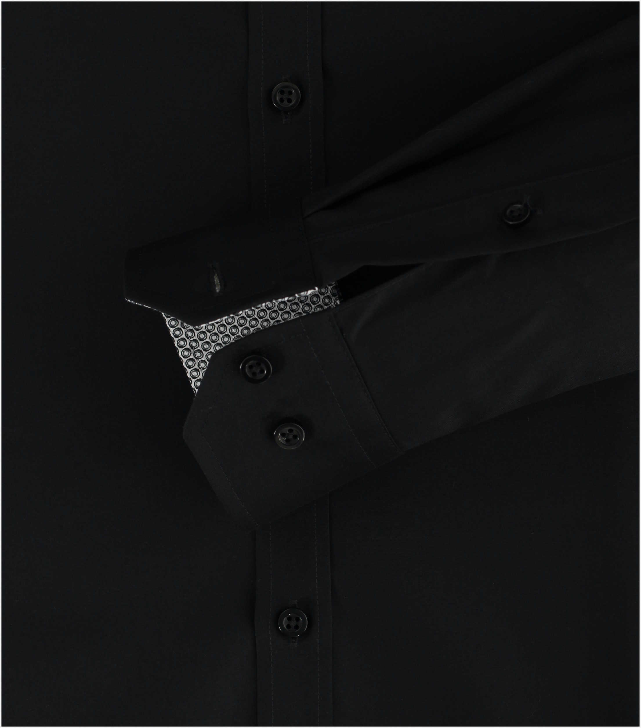 VENTI body fit overhemd, mouwlengte 72 cm, popeline, zwart