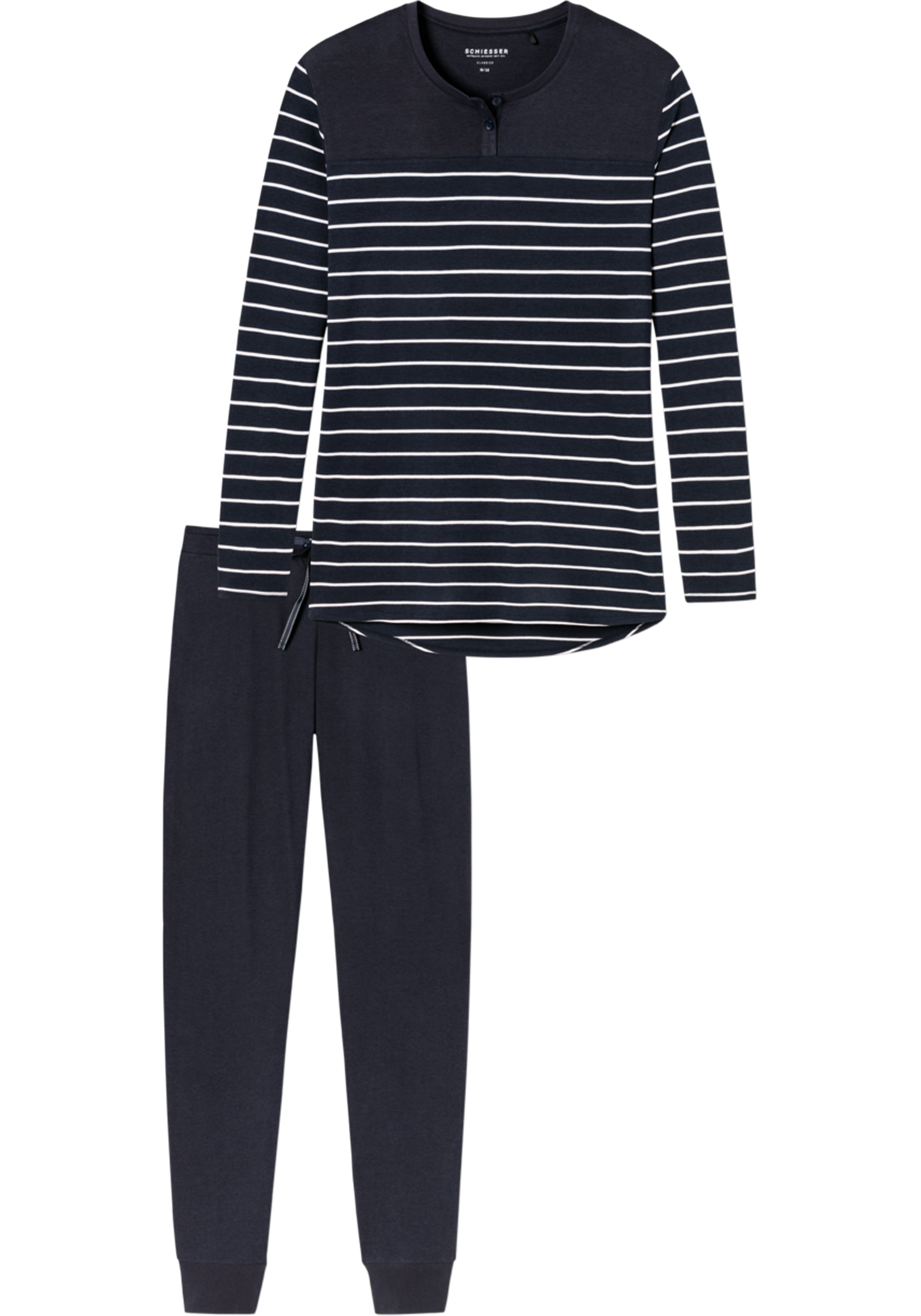 SCHIESSER Original Classics pyjamaset, dames pyjama nachtblauw