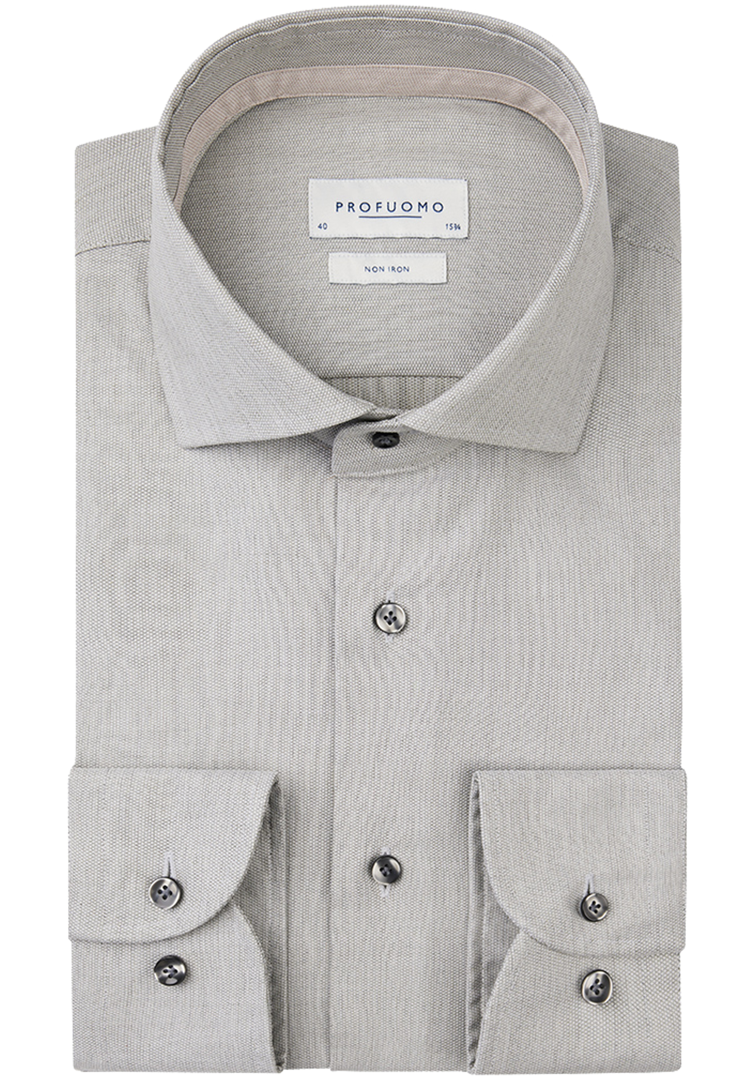 Profuomo slim fit heren overhemd, dobby, groen
