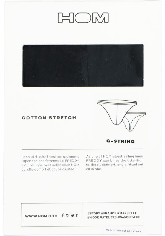HOM Freddy g-string (1-pack), heren string, zwart