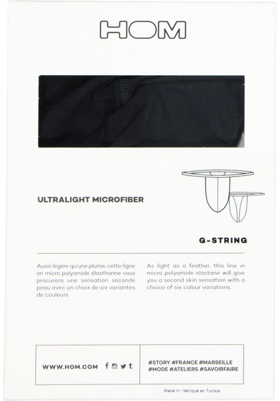 HOM Plume g-string (1-pack), heren string, zwart